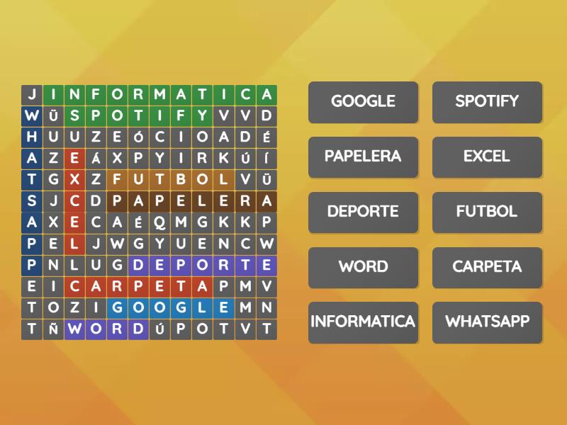 SOPA DE LETRAS - Wordsearch