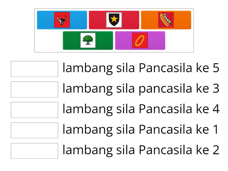Mencocokkan lambang Pancasila dan sila nya - Match up Mencocokkan lambang Pancasila dan sila nya - Match up