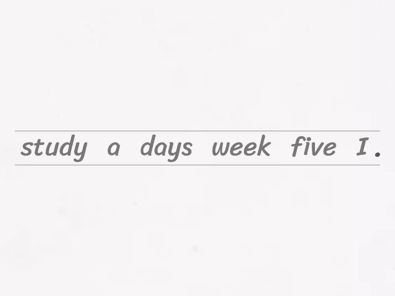 College Life sentence challenge - Unjumble