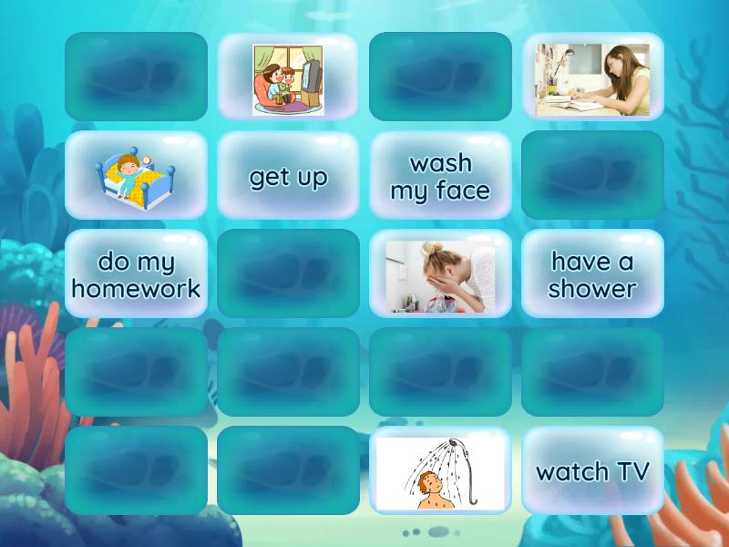 Bright Ideas 3 - Unit 2: Vocabulary (routines) - Matching pairs