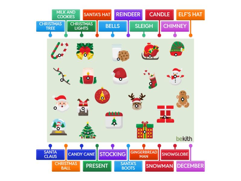 K6 XMAS VOCABULARY MATCHING - Labelled diagram