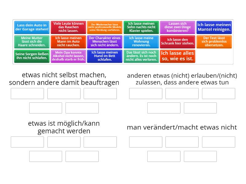 Das Verb "lassen" - Group sort