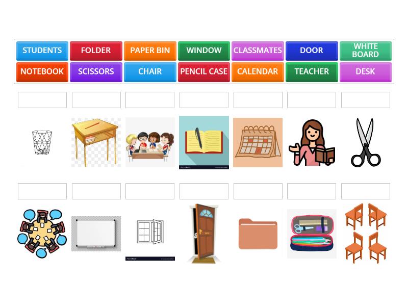 School Vocabulary- Lucas's Class - Une las parejas