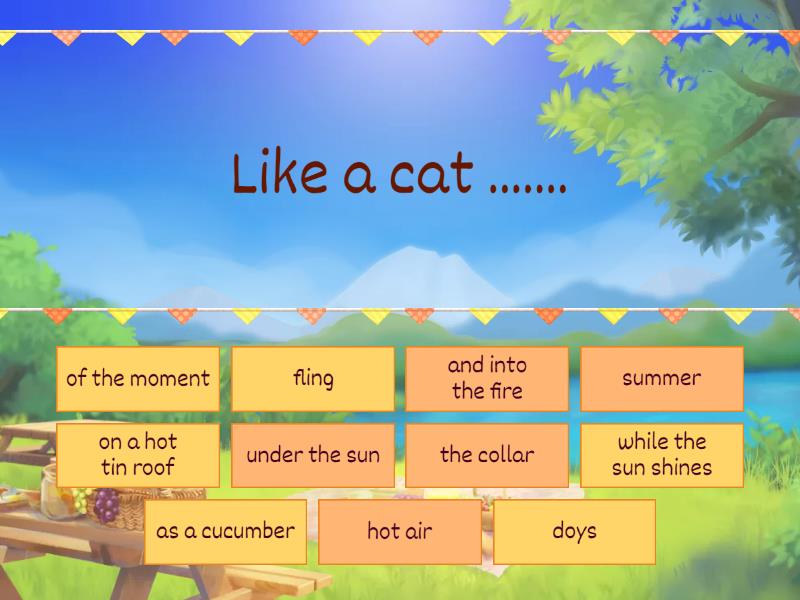 Match the halves of the summer idioms - Find the match