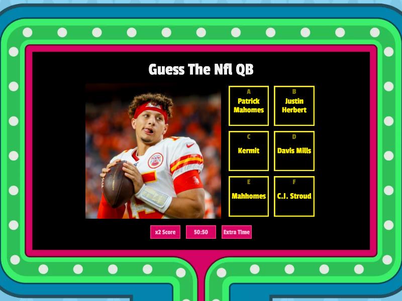 Guess the nfl player - Gameshow quiz