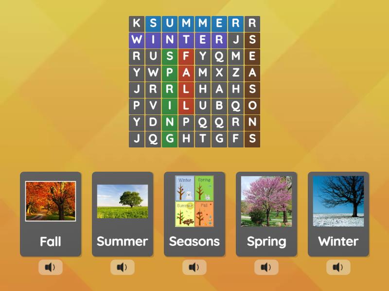 The Four Seasons - Wordsearch