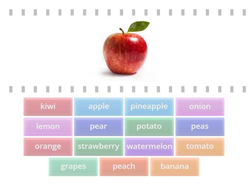 fruit and vegetable picture matching game - Find the match