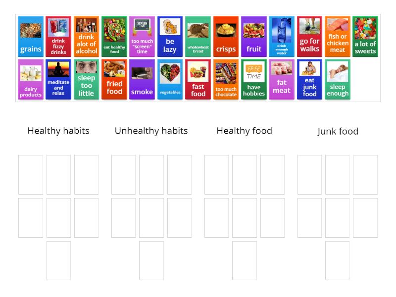 A Healthy Lifestyle - Group sort