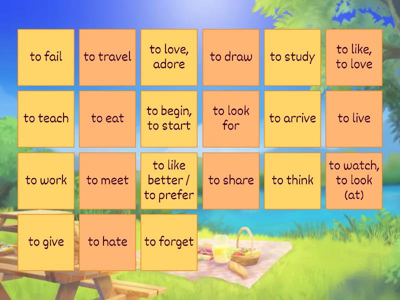 verbs revision - Flip tiles