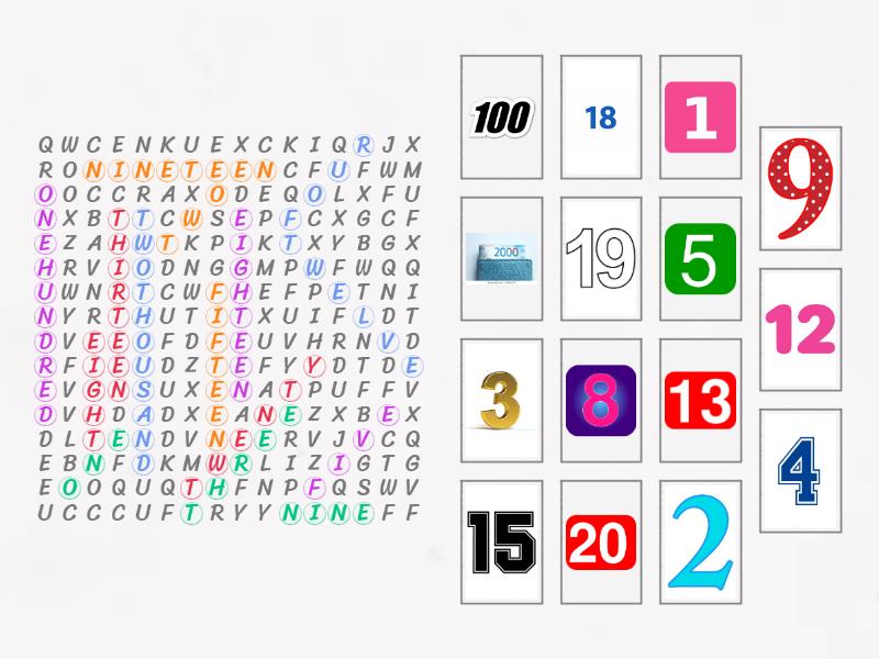 Numbers - Wordsearch