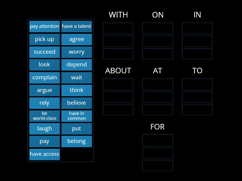 Prepositions B1 - Group sort
