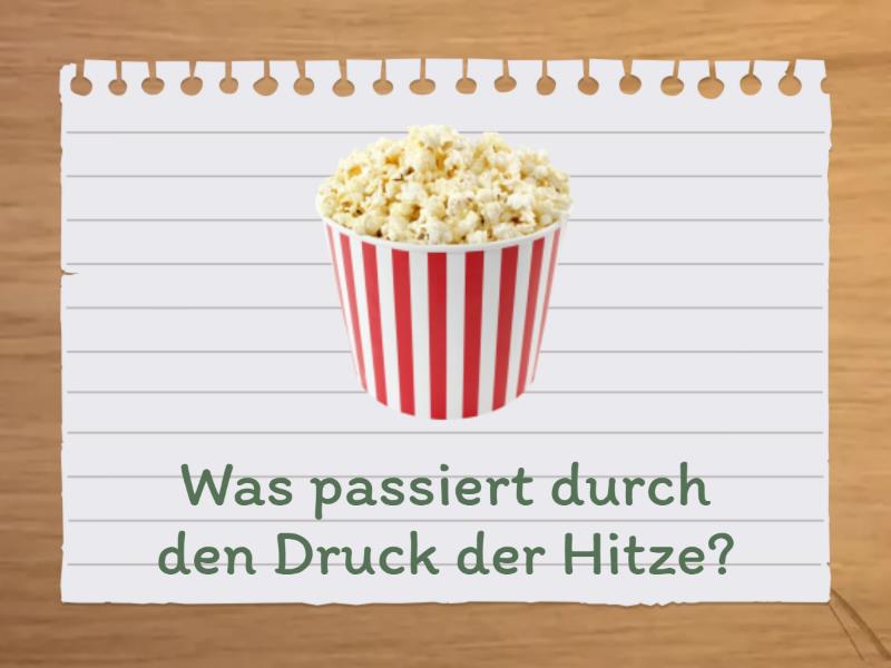 Wie macht man Popcorn - Flash cards
