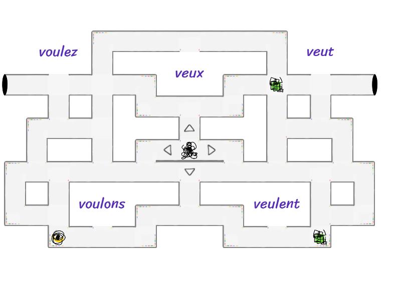 Modal verb: vouloir (want) - Maze chase