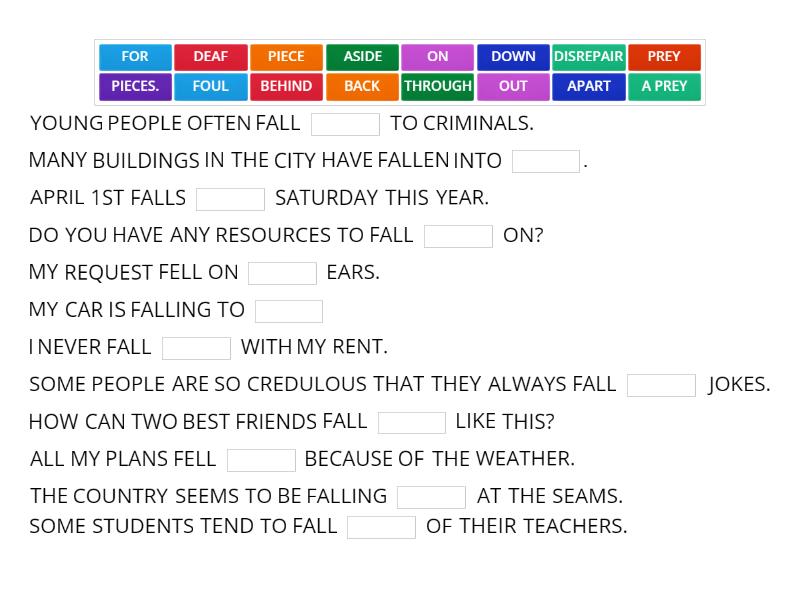 FALL EXPRESSIONS - Missing word