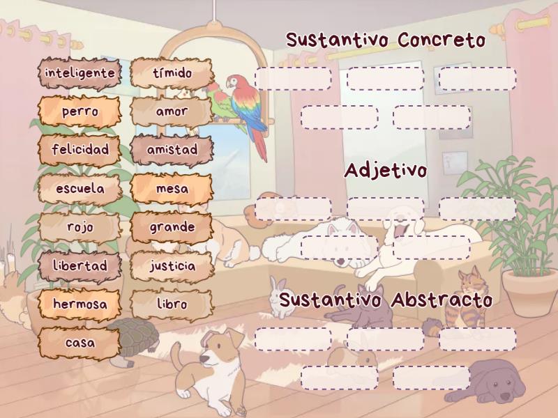 Sustantivo Concreto, Abracto y Adjetivo - Group sort