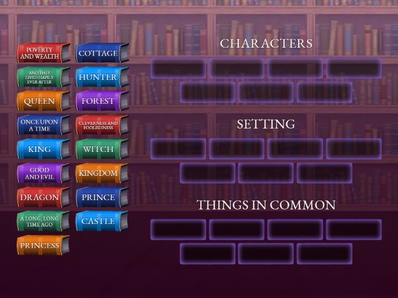 FAIRY TALES ELEMENTS - Ordenar por grupo