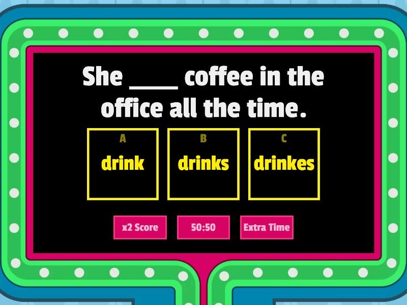 Present Simple practice - Gameshow quiz