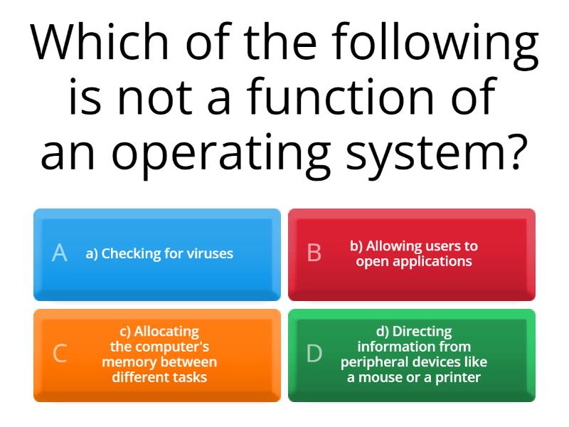Activity 5.1.3 Operating systems - Quiz