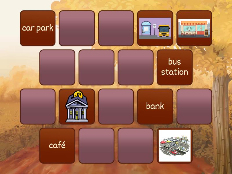 A1.1 4A - Places in the city memory game - Matching pairs