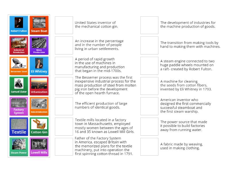 Industrial Revolution Matching - Match up