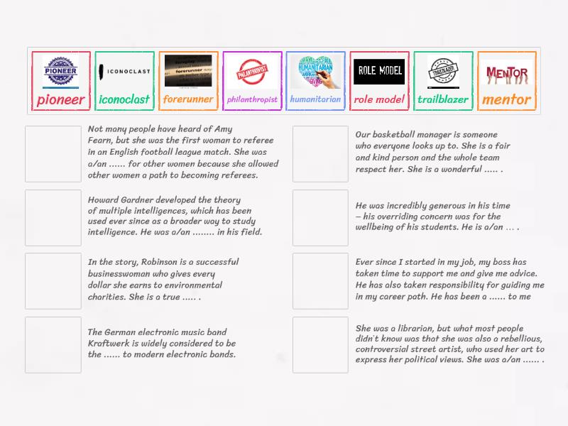 Unit 5 (Part 2) - Vocabulary in Context II - Match up