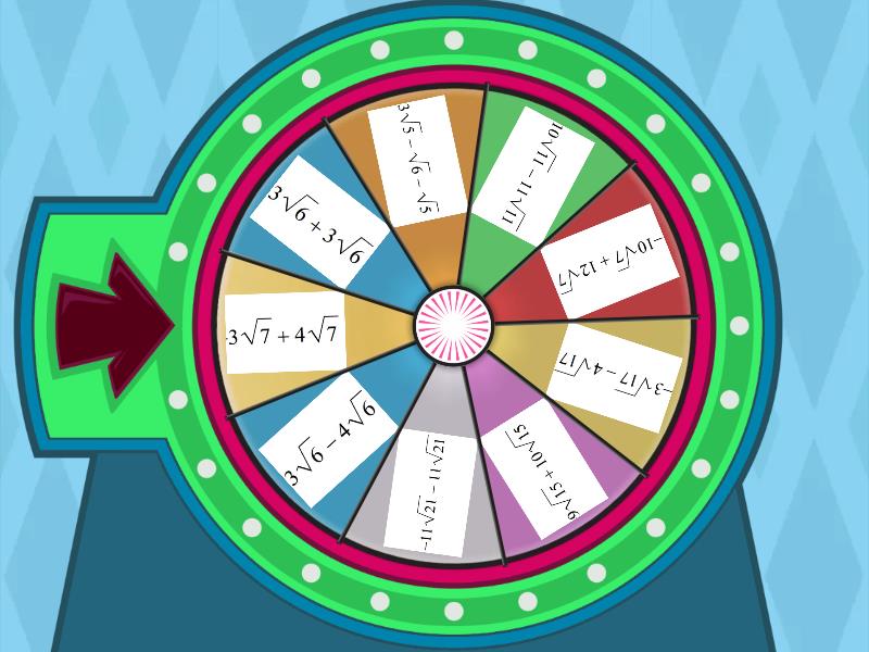 Addition And Subtraction Of Radicals Random Wheel