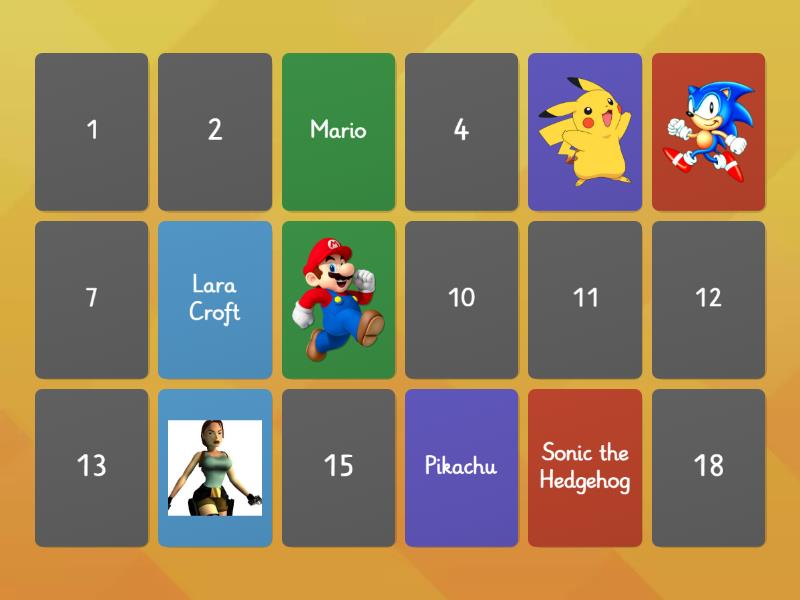 Video game characters - Matching pairs
