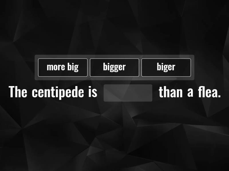 Comparative and Superlative adjectives+insects - Complete the sentence