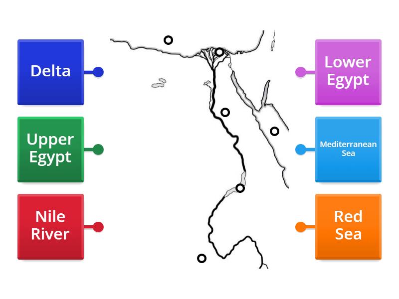 Nile River Valley Civilization Map - Labelled diagram