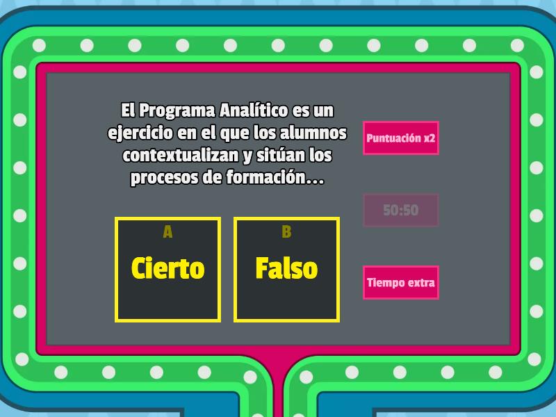 PROGRAMA ANALÍTICO - Gameshow quiz