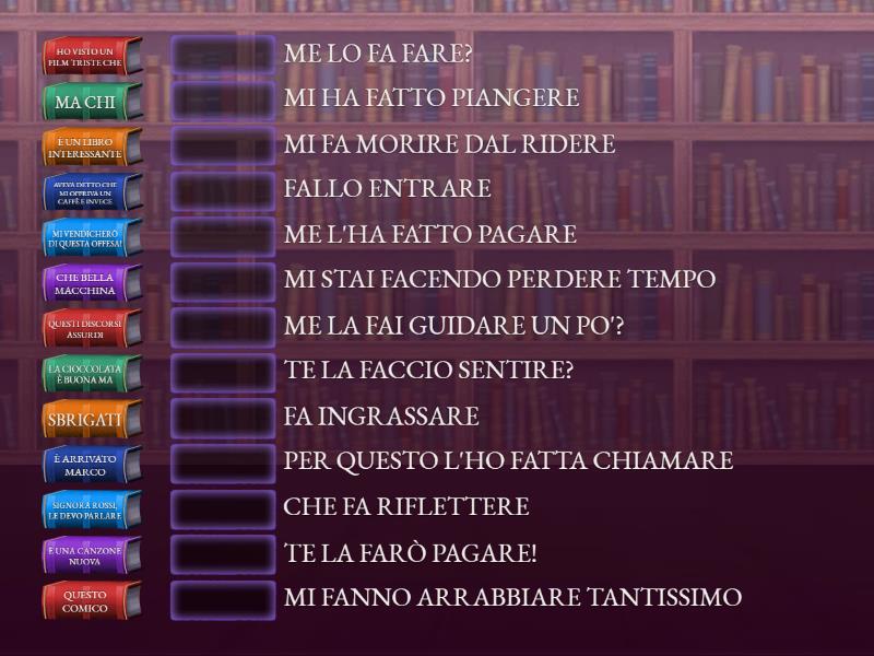 FARE + INFINITO (ABBINAMENTO) - Match up
