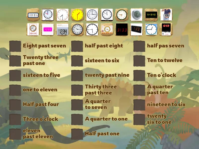 Telling time - Match up