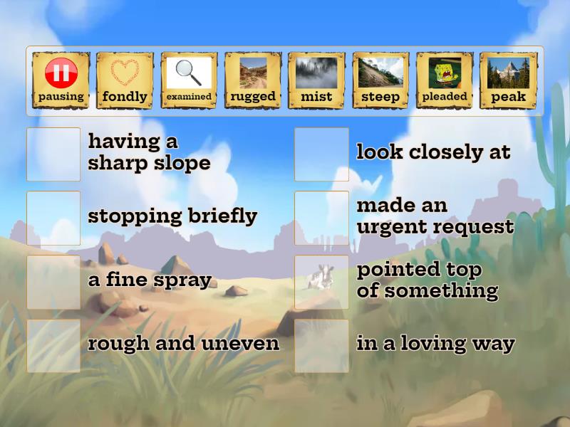 Yonder Mountain Vocab - Match up