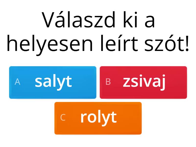 -j és -ly a szavakban 2. osztály - Kvíz