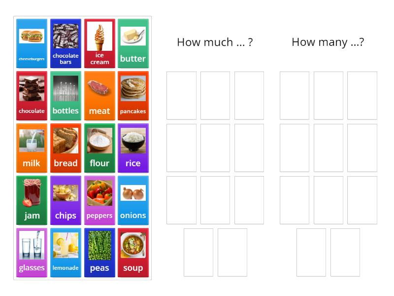How much/How many? - Group sort