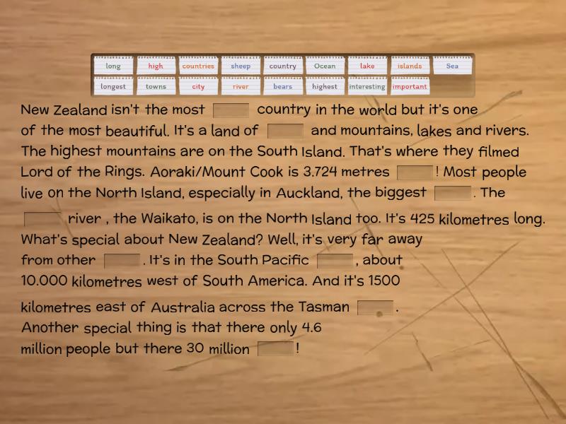 #1 New Zealand - Complete the sentence