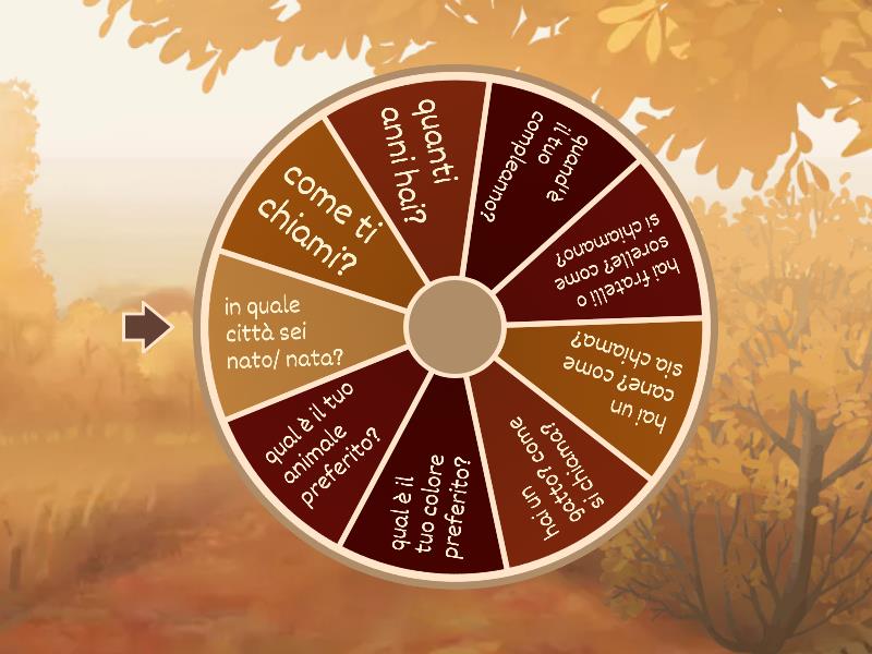 domande per presentarsi - Spin the wheel