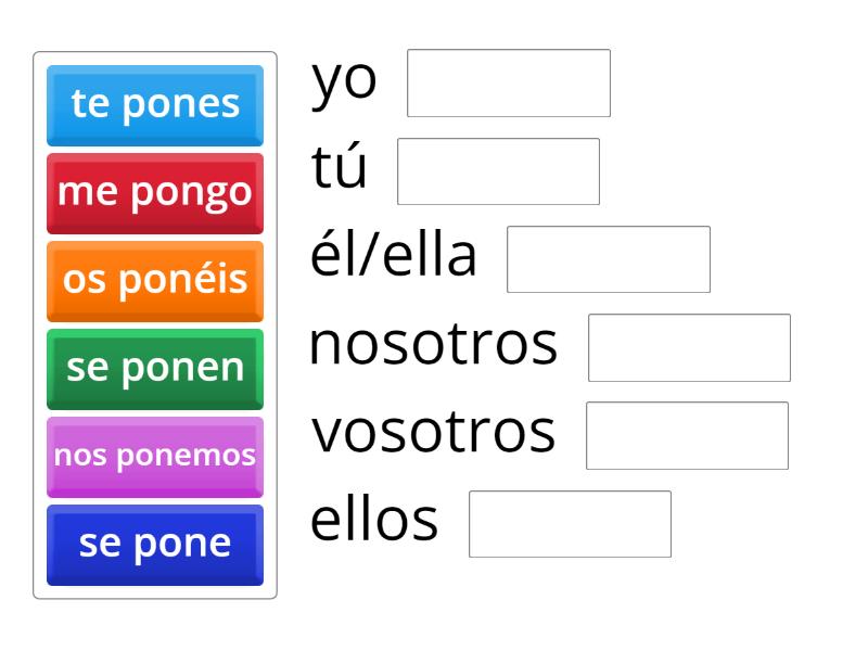 verbos vestir_ponerse_llevar - Completa la oración