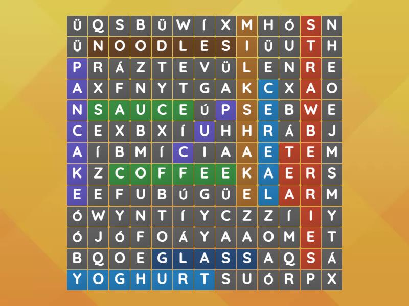 Food and Drink - Sopa de letras