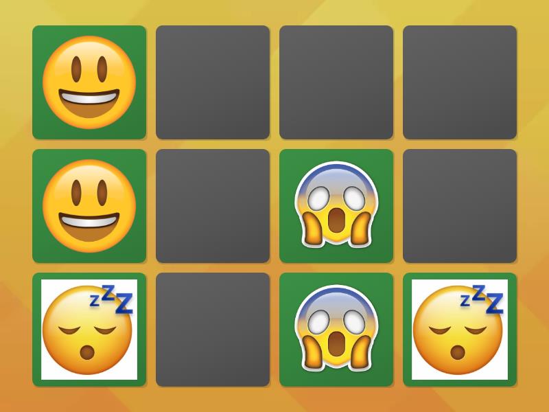 Feelings & emotions memory game! - Matching pairs