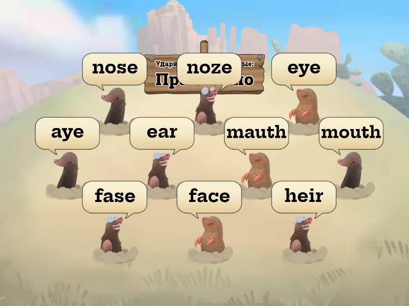 Face parts - Whack-a-mole