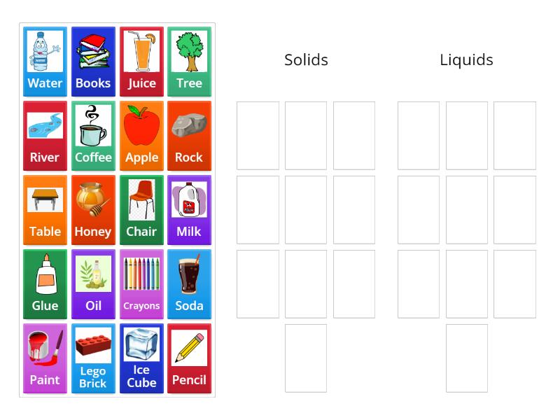 Solids and Liquids Sort! - Group sort