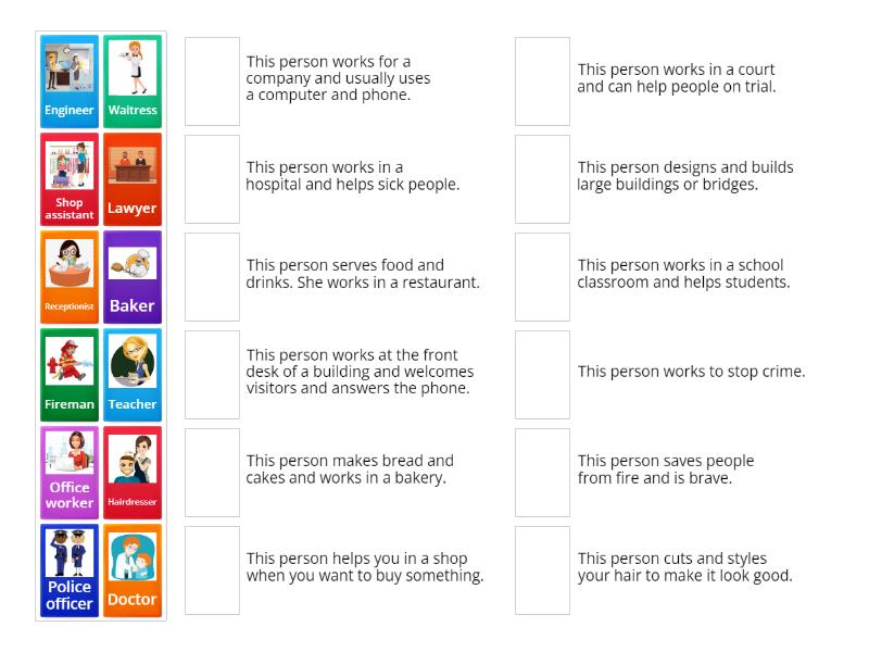 Jobs and occupations - Match up