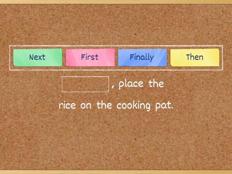 How to Cook Rice - Complete the sentence