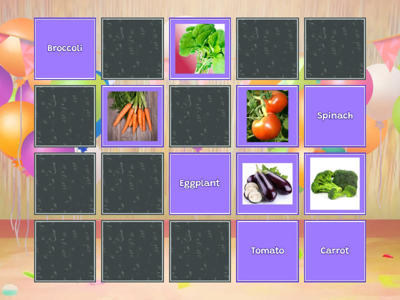 I like vegetables 2 - Matching pairs