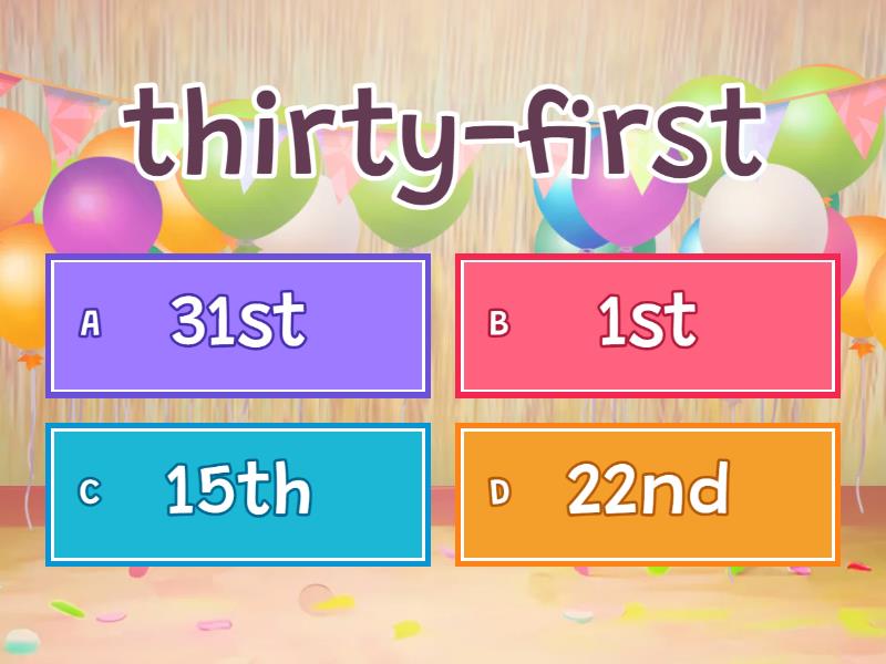 ORDINAL NUMBERS - Quiz