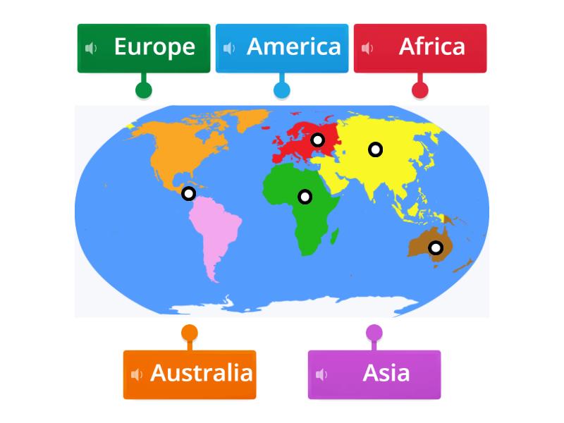 Continents (rainbow 3) - Labelled diagram