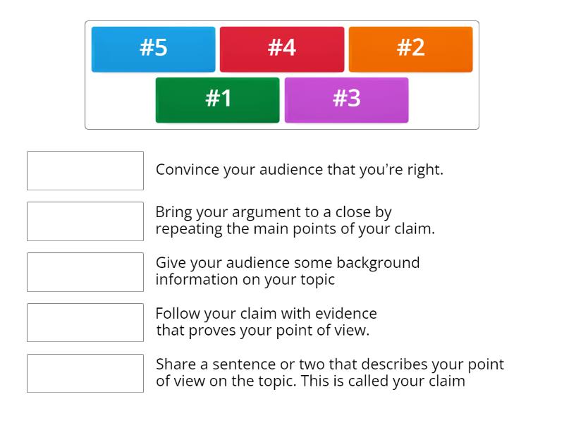 Making an argument - Match up
