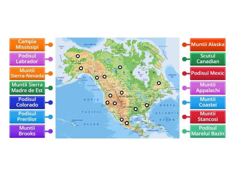 America-Relief - Labelled diagram