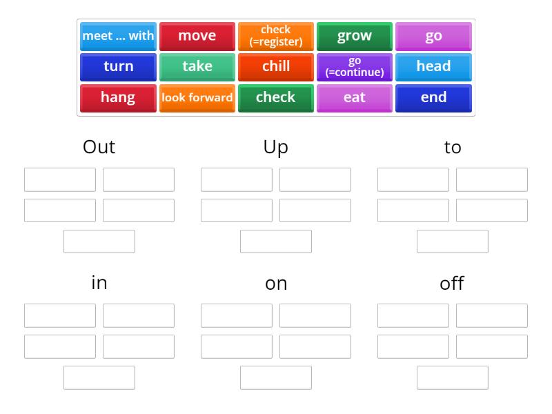 Phrasal verbs Pre-intermediate - Group sort